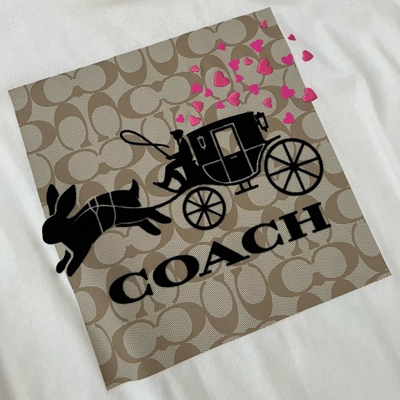 Coach | Tops | Coach Bunny Cart Carriage With Embroidered Hearts Spring ...